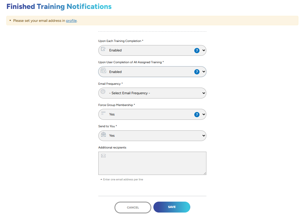 How To: Set up finished training notifications